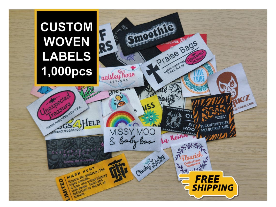 Custom Woven Clothing Labels: Personalized Fabric Tags - Etsy