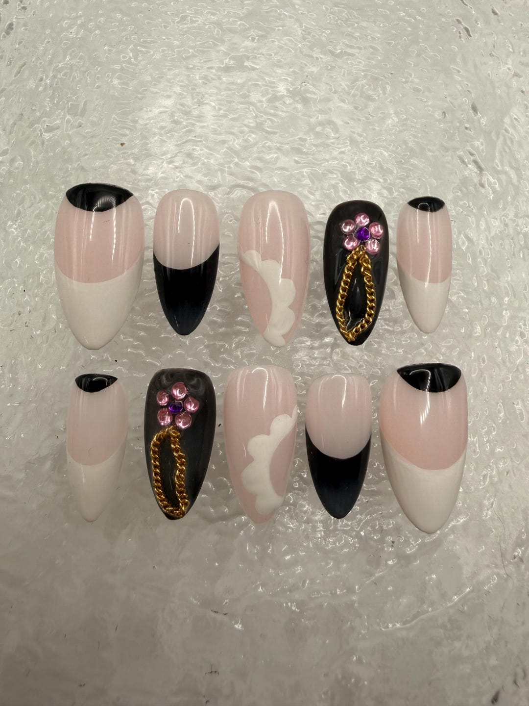 Eternal Sunshine Inspired Nails | Hand Painted Designs | Press-on Nails ...