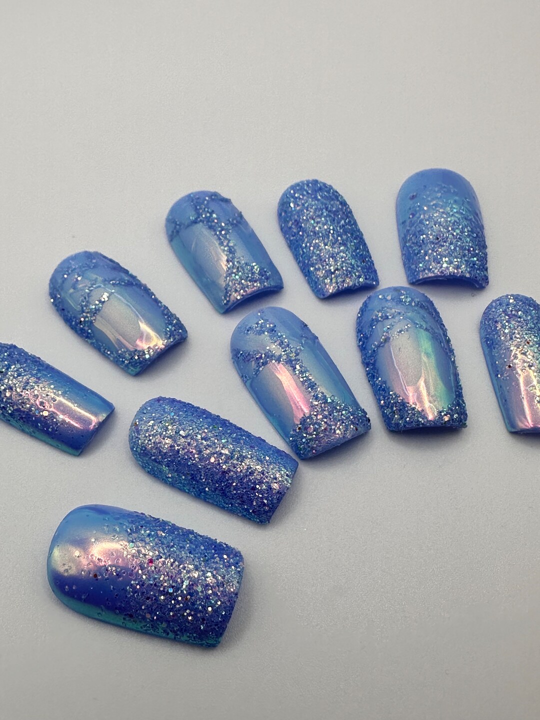 Frosted Forest Nails Hand Painted Designs Press-on Nails - Etsy