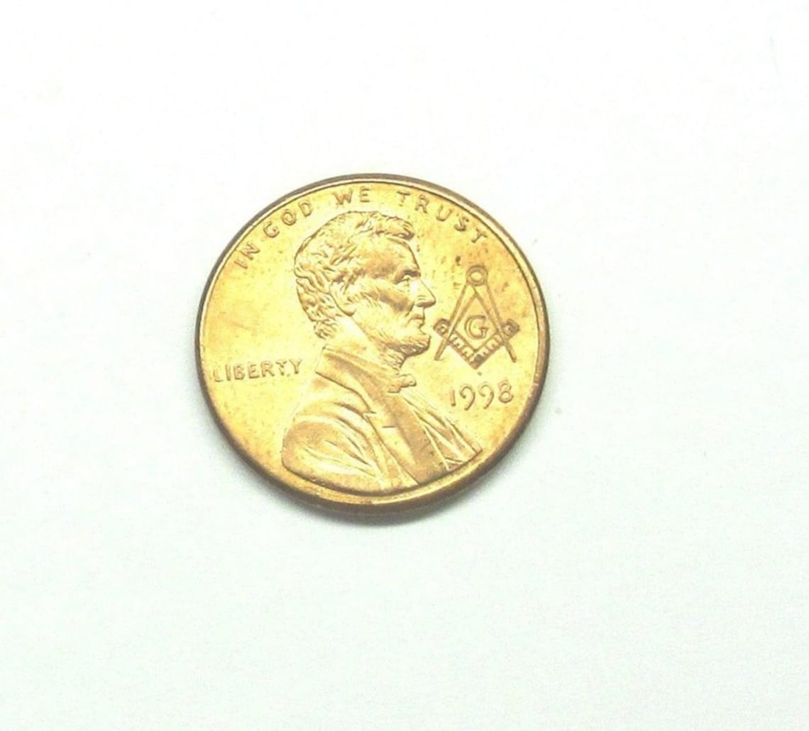 Masonic Stamped Penny With Free Mason Compass 1960-2022 | Etsy