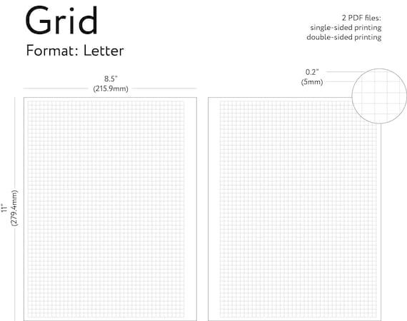 Printable Letter Grid Paper Grid Printable Planner Insert | Etsy