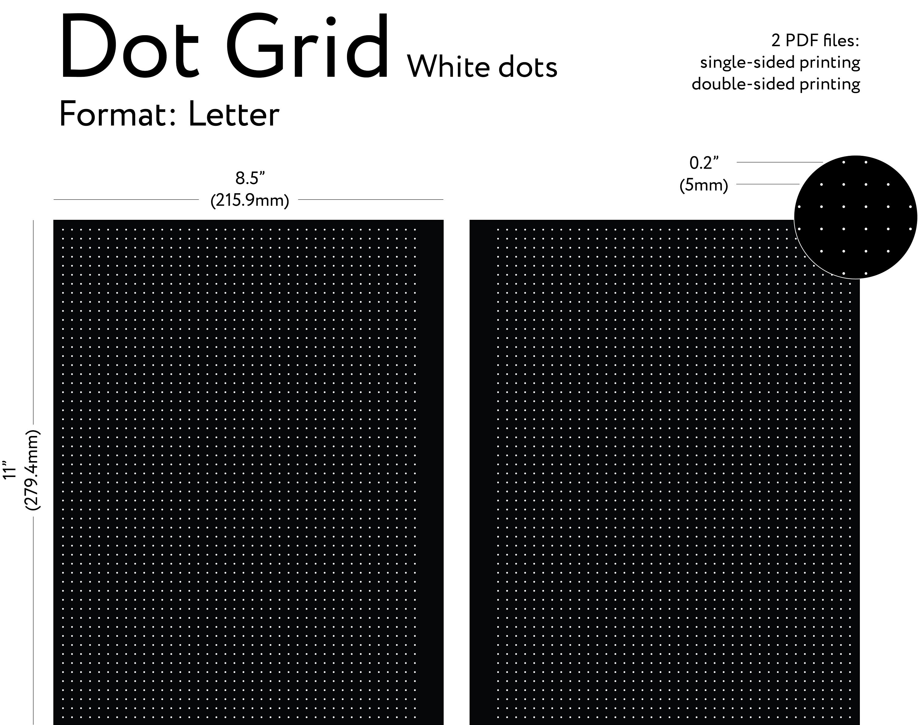 Printable Letter Dot Grid Paper White Dot Grid Printable | Etsy