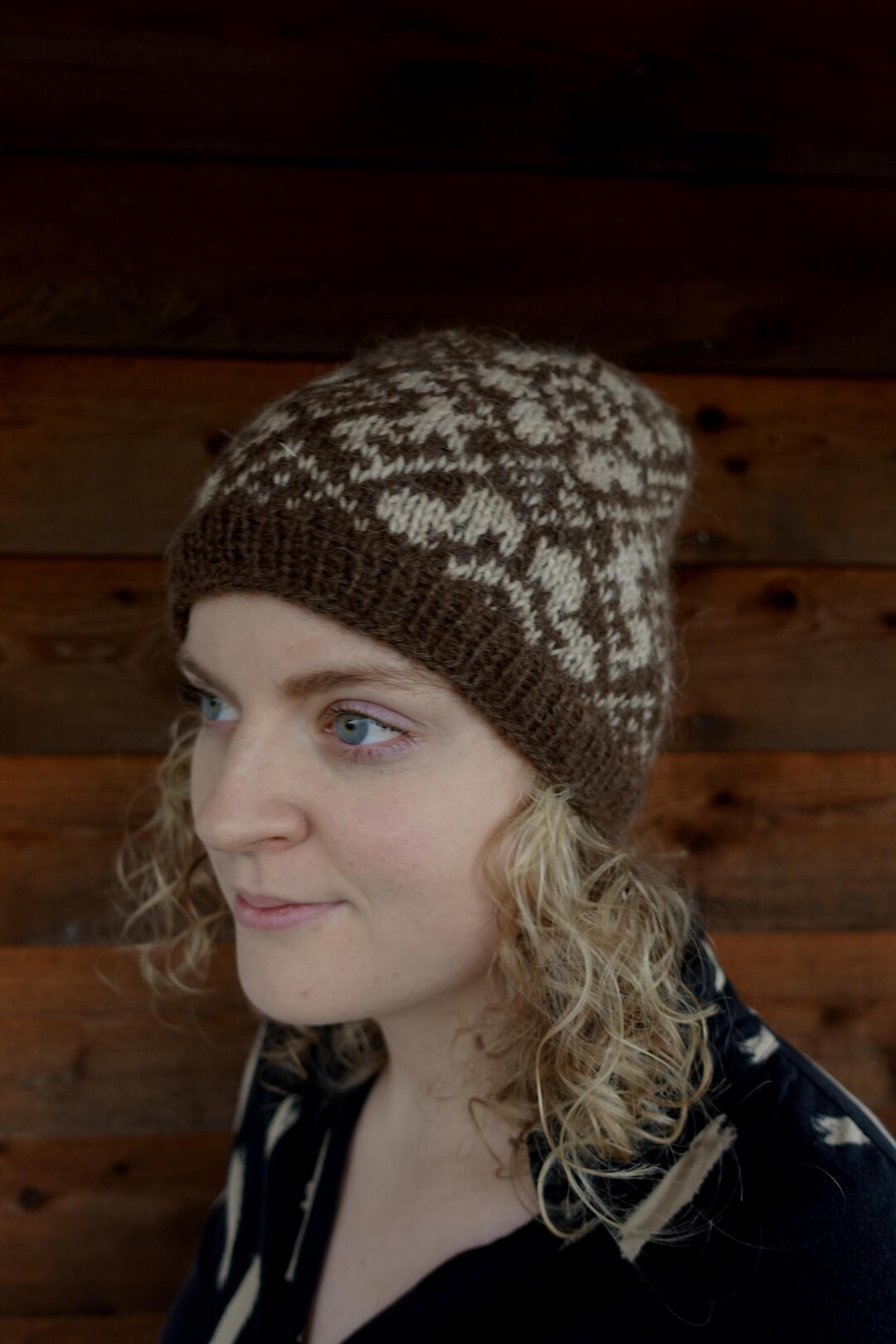 Beanie Knitted Hat 'fair Isle' Fine 100% Alpaca Norwegian Hand-knitted ...
