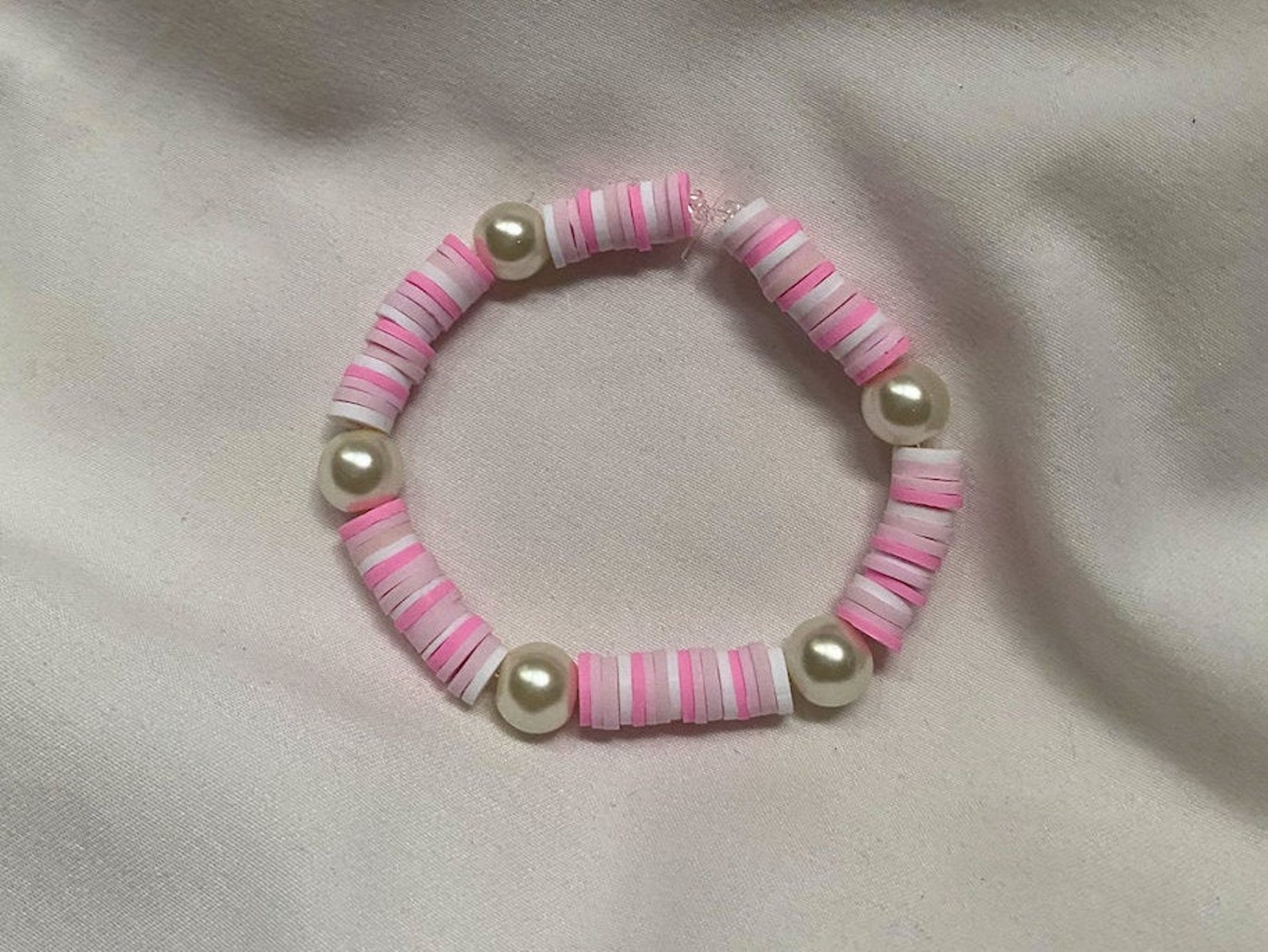 Pearly Pink Bead Bracelet - Etsy