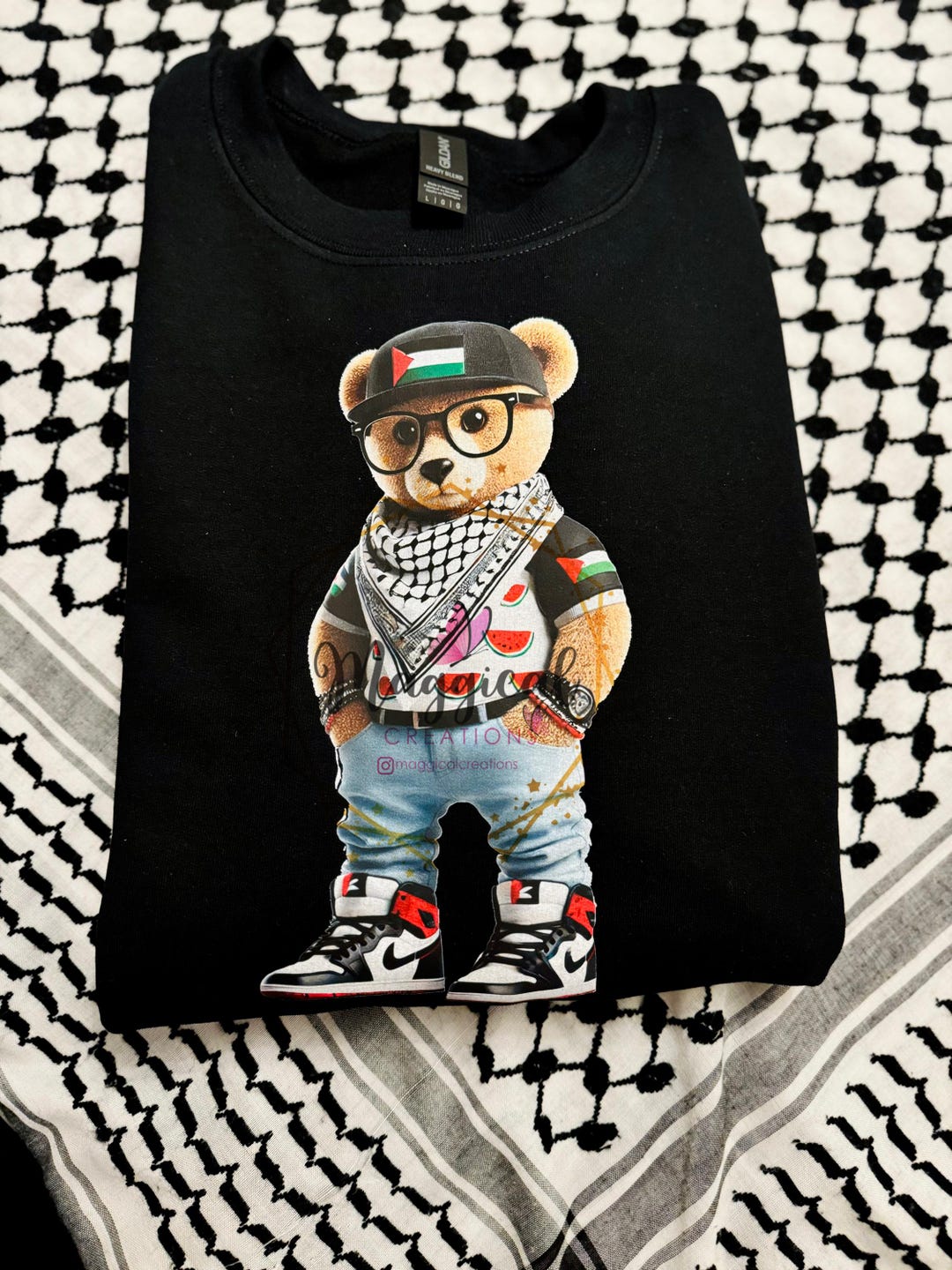 Palestine Bear Dressed in Melon Sweatshirt/hoodie - Etsy