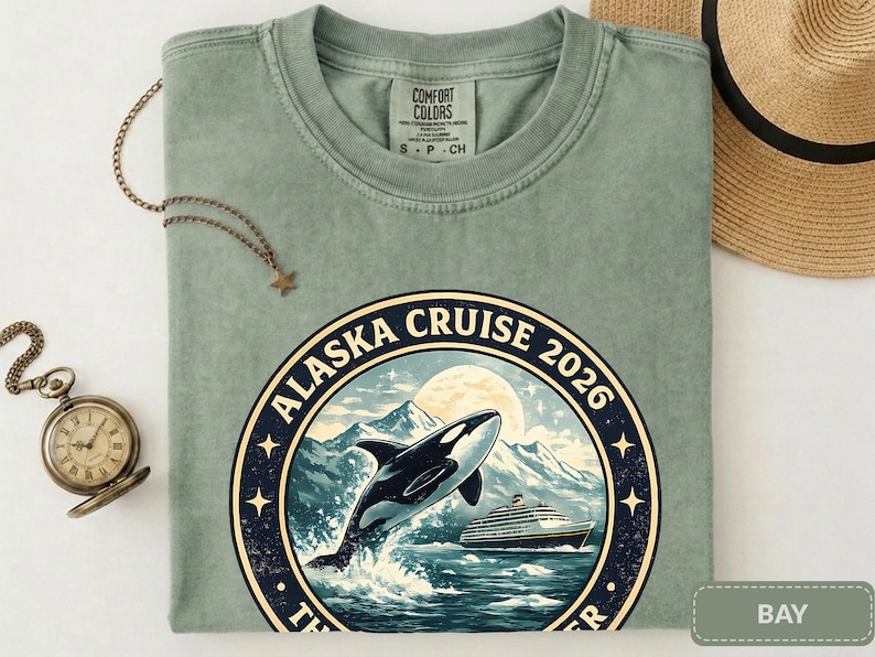 Alaska Cruise Shirt 2026 Circular Badge The Last Frontier Adventure Tee ...