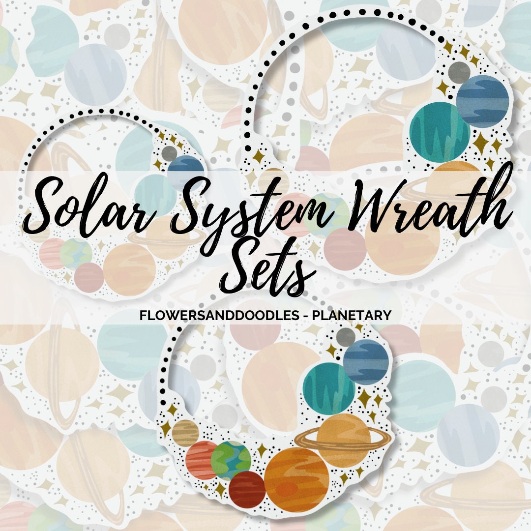 Solar System Wreath Sticker Space and Planet Bullet Journal Stickers ...