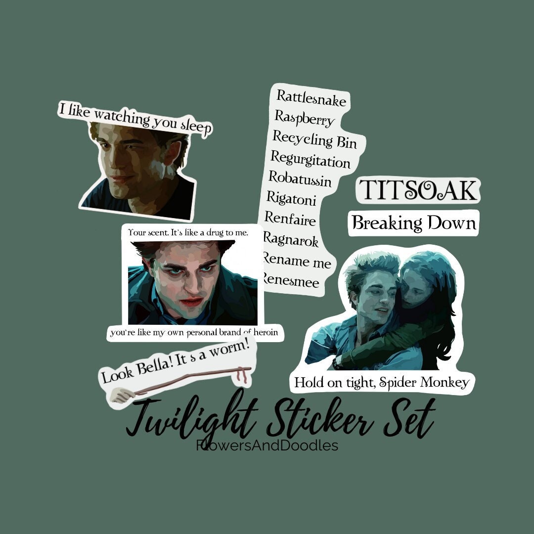 Twilight Saga Sticker Set Edward and Bella Sticker Set - Etsy