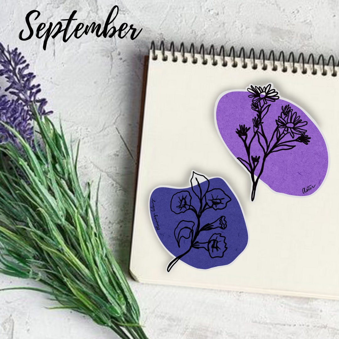 September Birth Flower Sticker Set Birthday Stickers Birth - Etsy
