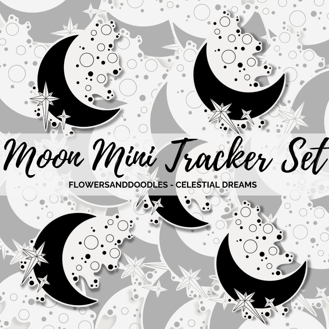 Celestial Moon Bullet Journal Mini Tracker Sticker Set Moon and Stars ...