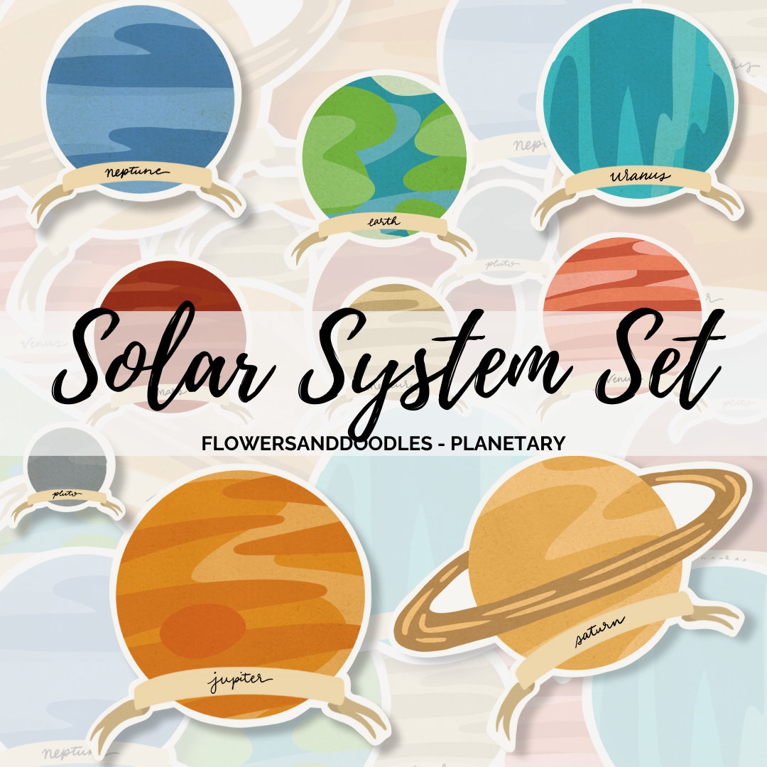 Solar System Planet Sticker Set Space and Planet Stickers for Bullet ...