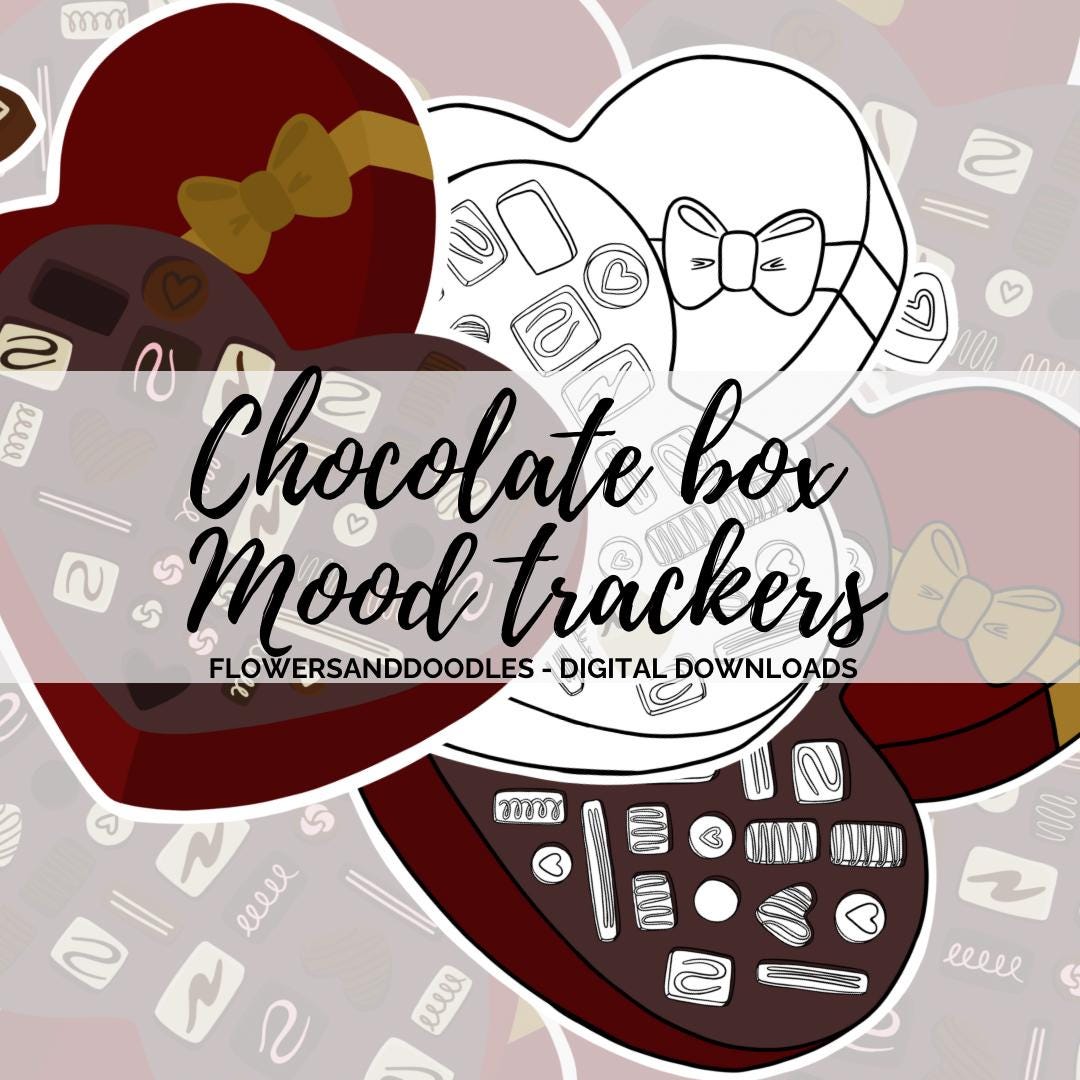 Chocolate Box Mood Tracker Valentines Clipart Digital Download- Great ...