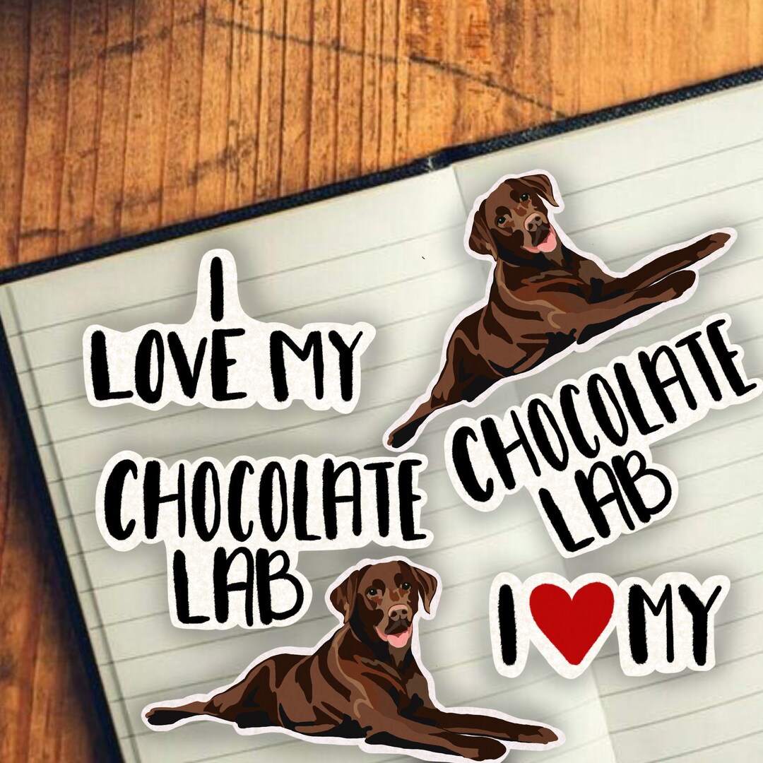 I Love My Chocolate Lab Sticker Set Pet Stickers Dog Stickers Dog ...