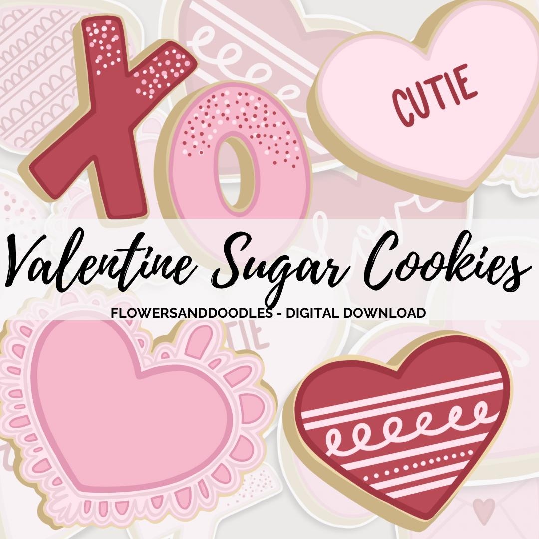 Valentine Sugar Cookies Clipart Digital Download- Great for Journaling ...