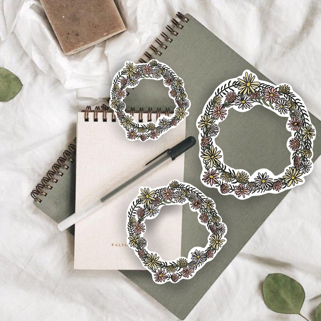 Daisy Chain Trio Sticker Set Flower Stickers Plant Stickers Floral ...
