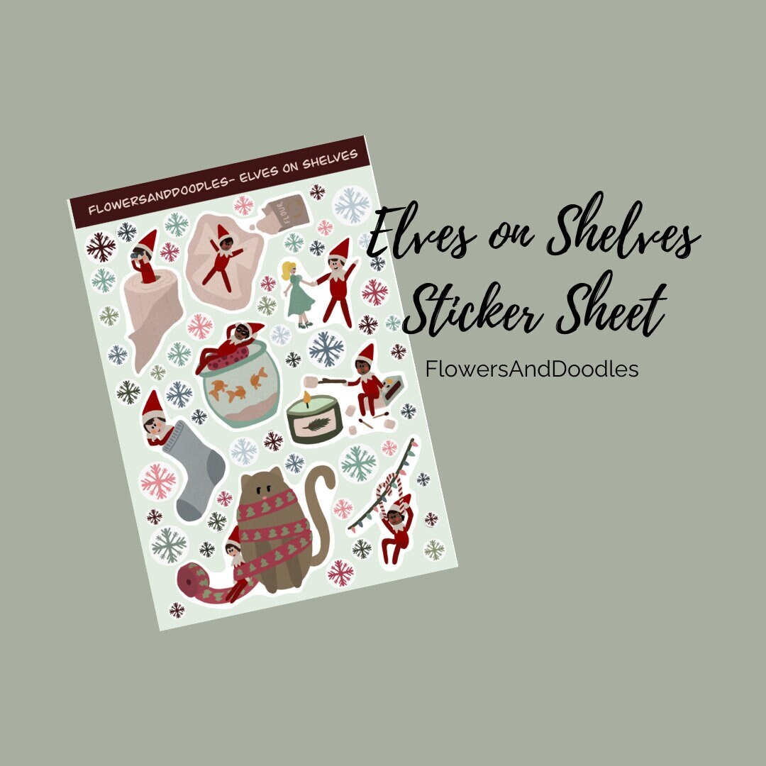 Elves on Shelves Mischievous Christmas Elf Stickers - Etsy
