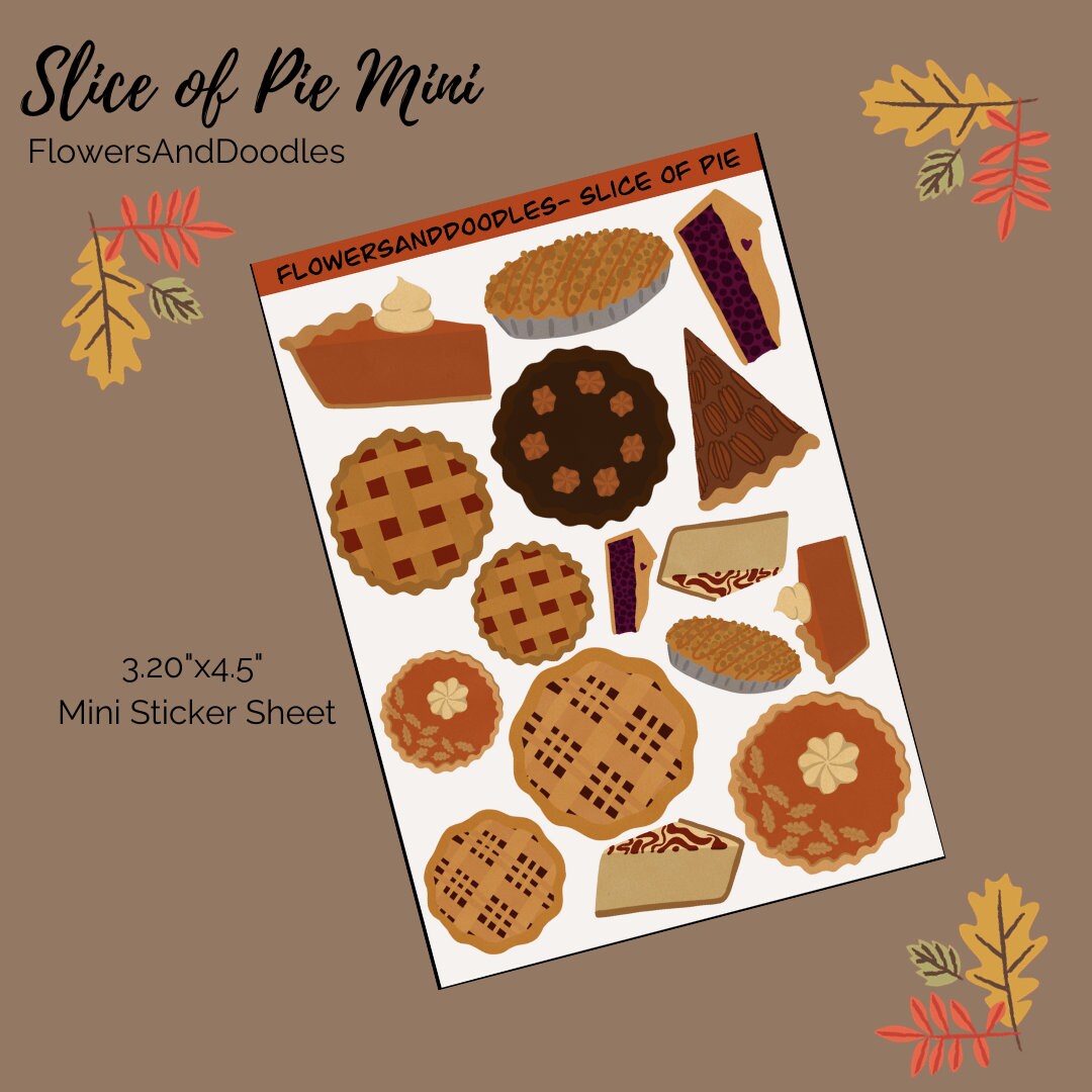 Slice of Pie Mini Sticker Sheet Thanksgiving Fall Stickers - Etsy