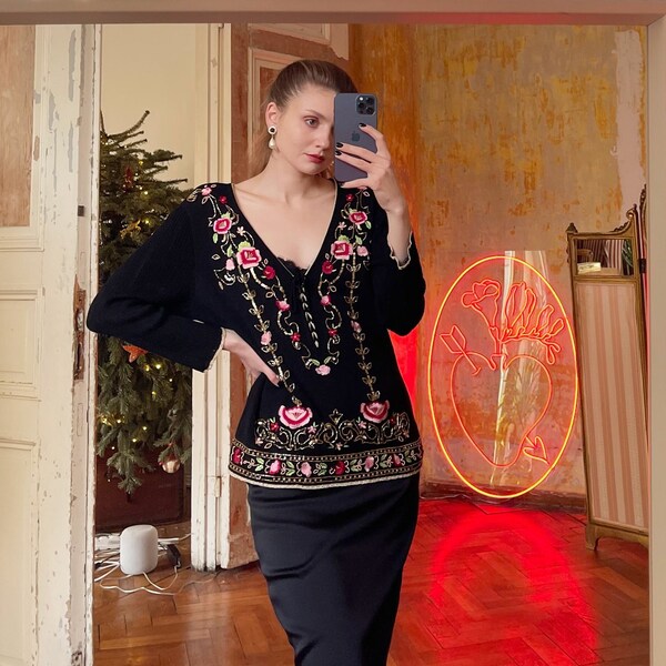 Embroidered Sweater - Etsy