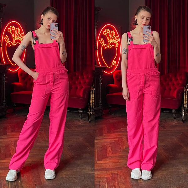 Pink Overalls - Etsy