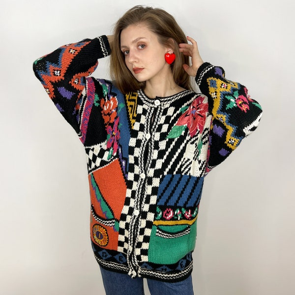 Colorful Cardigan - Etsy