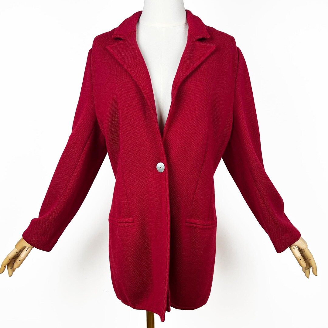Vintage Red Wool Cardigan, Italian Cardigan Sweater - Etsy