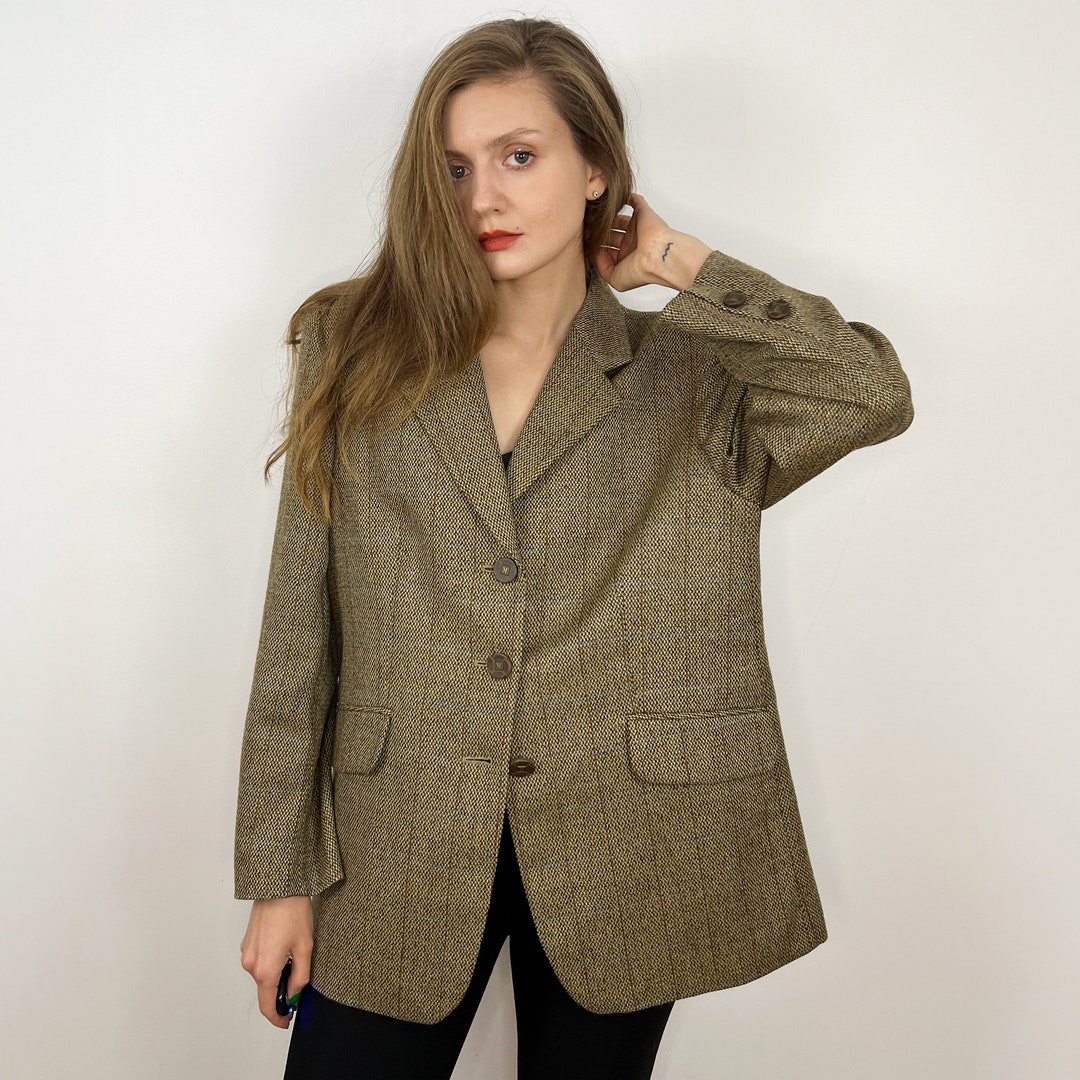 Vintage Tweed Jacket, Pure Virgin Wool Blazer - Etsy
