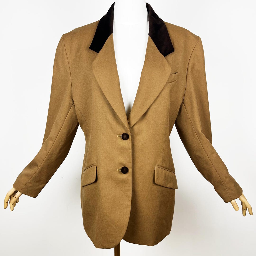 Vintage Beige Wool Jacket, Classic Women's Blazer - Etsy