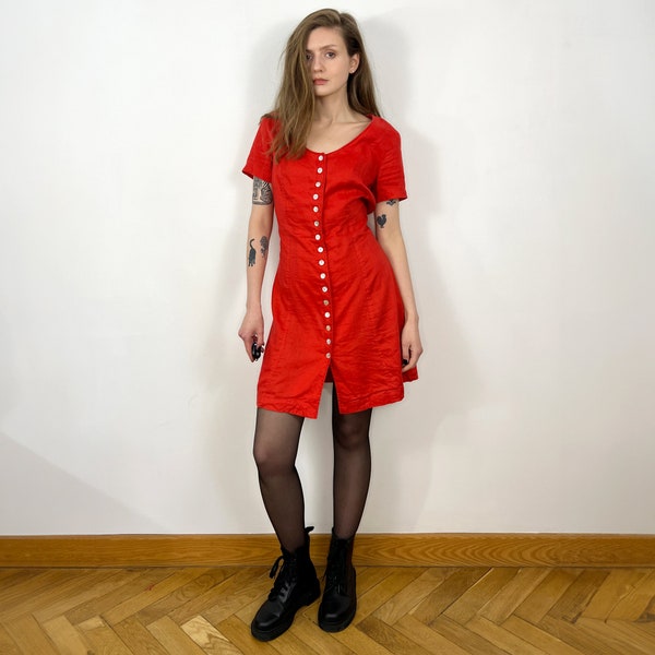 90’s Button up Dress - Etsy