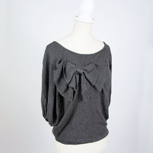 GF FERRE Sweater Puff Sleeve Sweater Cropped Sweater Half Sleeve ...