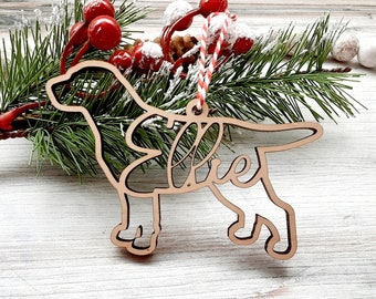 Personalized CHOCOLATE BROWN Labrador Retriever Dog Christmas Ornament ...