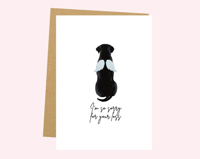 Handmade Red Labrador Sympathy Card, Labrador Memorial Card, Loss of ...