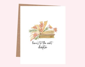 Here's to the Next Chapter Card // Graduation Card // Retirement Card ...