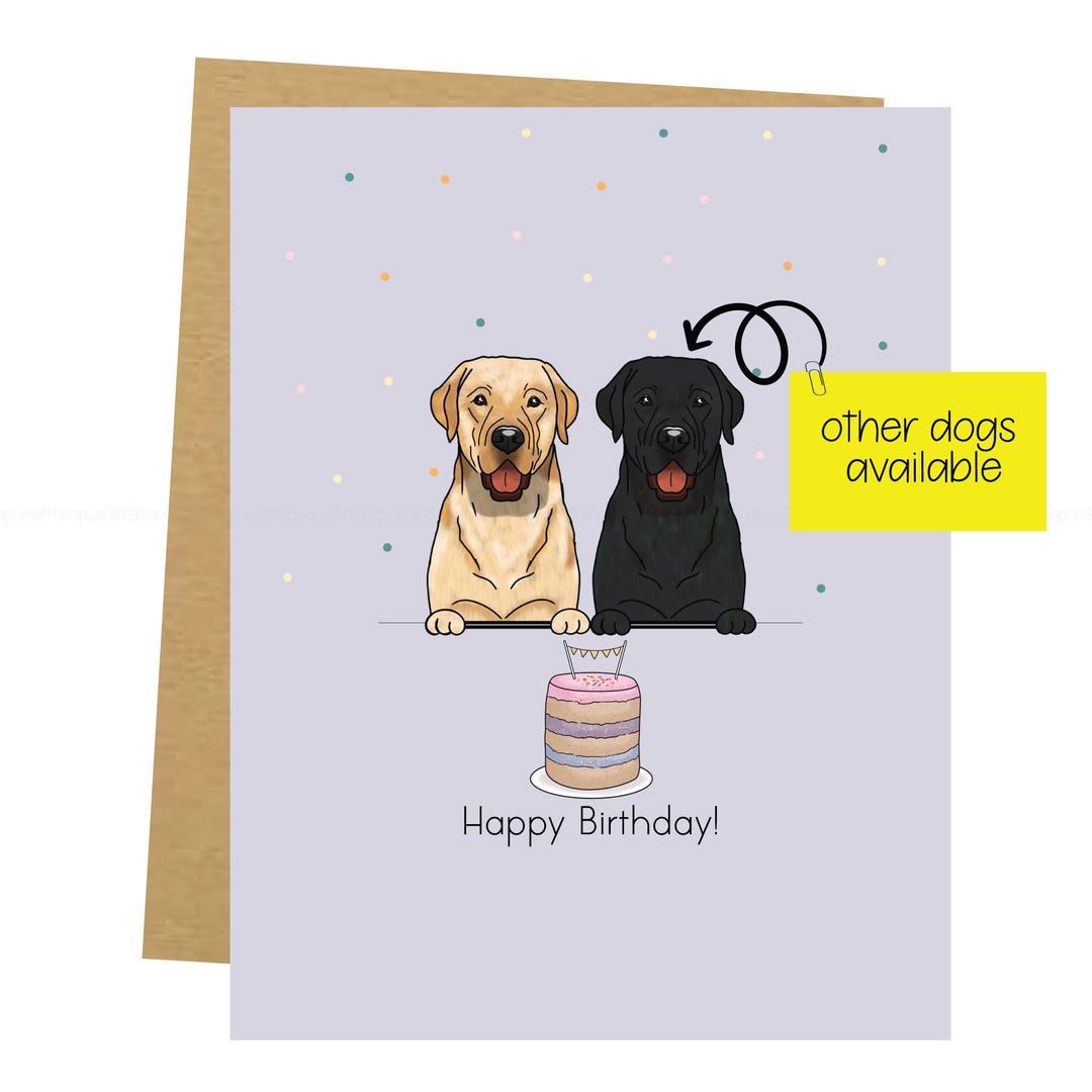 Labrador Birthday Card / Other Dog Breeds Available - Etsy