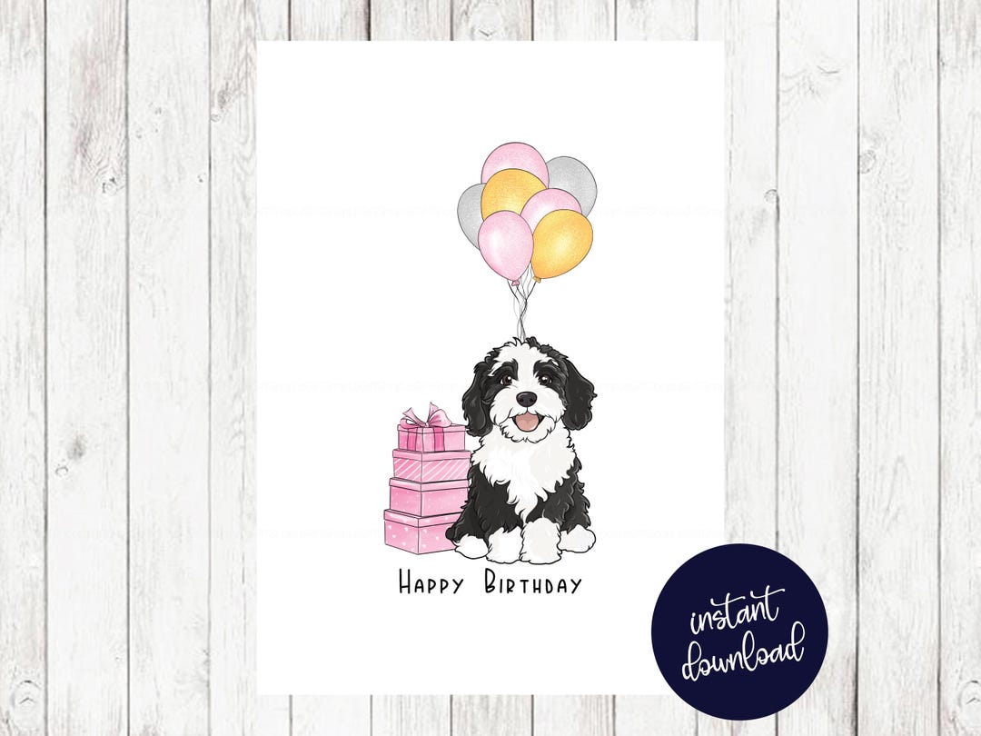 Printable - Sheepadoodle Birthday Card - Etsy