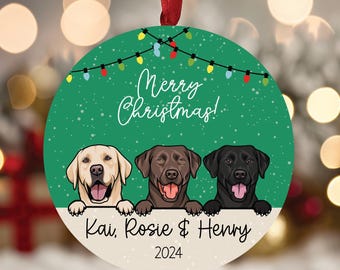 Hand-painted LABRADOR RETRIEVER YELLOW Wood Christmas Tree Ornament ...