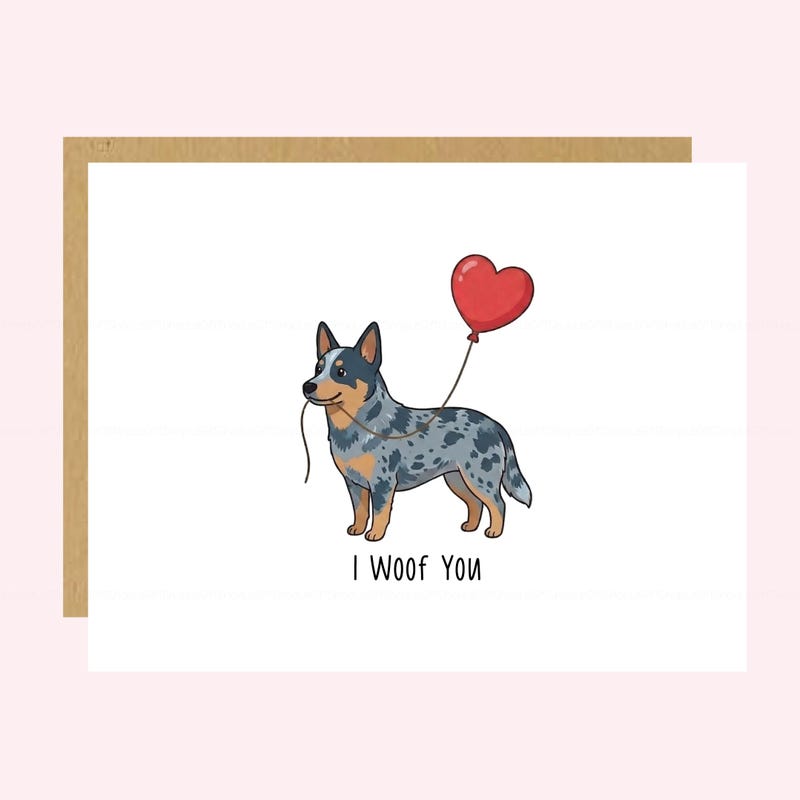 Birthday Card Blue Heeler - Etsy