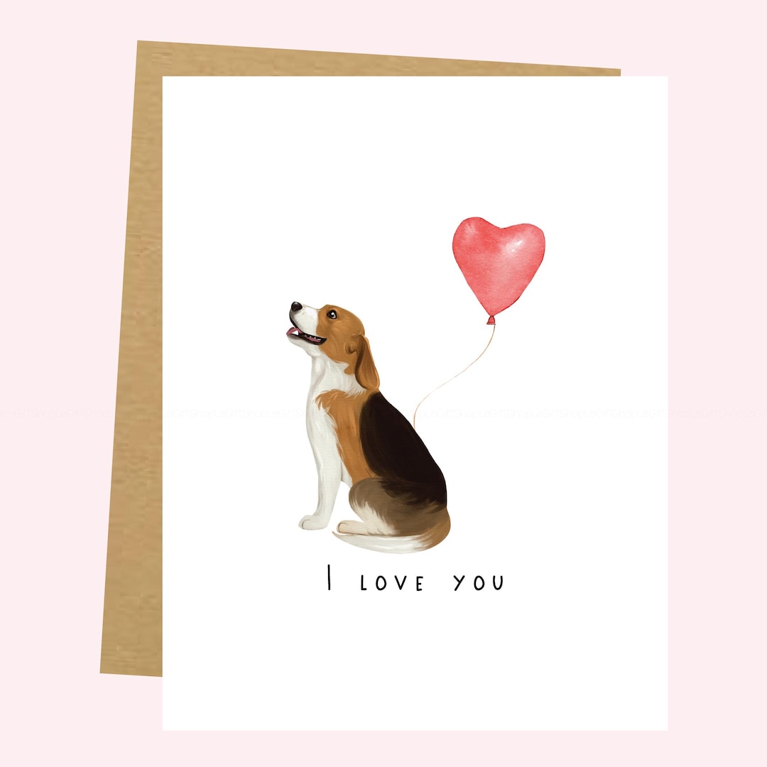 Beagle Valentine's Day Card - Etsy