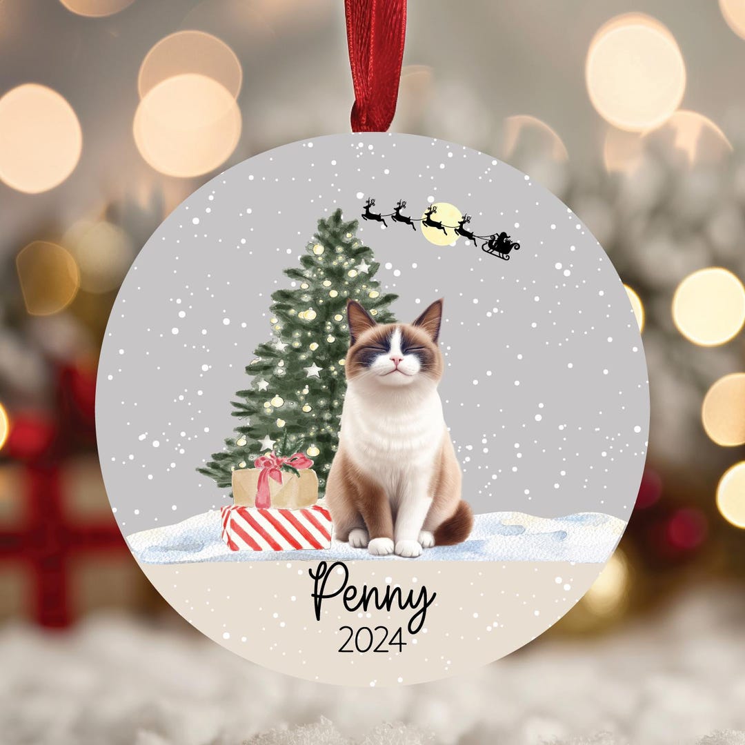 Snowshoe Cat Christmas Ornament / Personalized Cat Mom Dad Gift / Gift ...