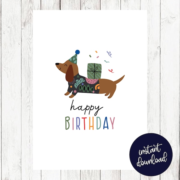 Dachshund Birthday Card - Etsy