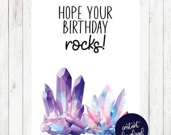 Happy Birthday Card DIGITAL Download Printable You Are a Gem Card ...