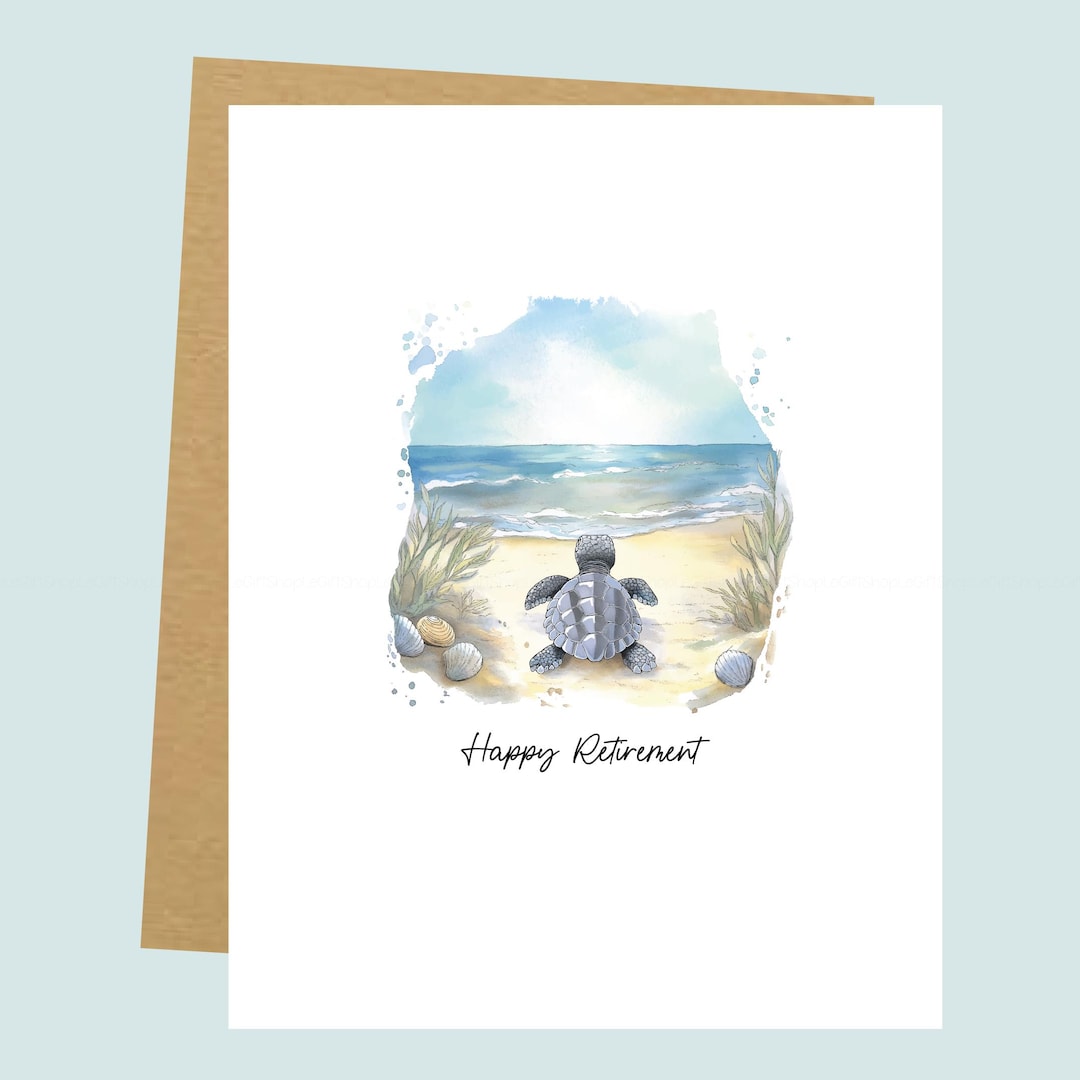 Happy Retirement Card / Sea Turtle - Etsy