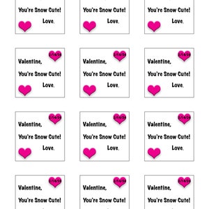 Valentine's Day Card - Valentine You're Snow Cute, Snow Themed V-day ...