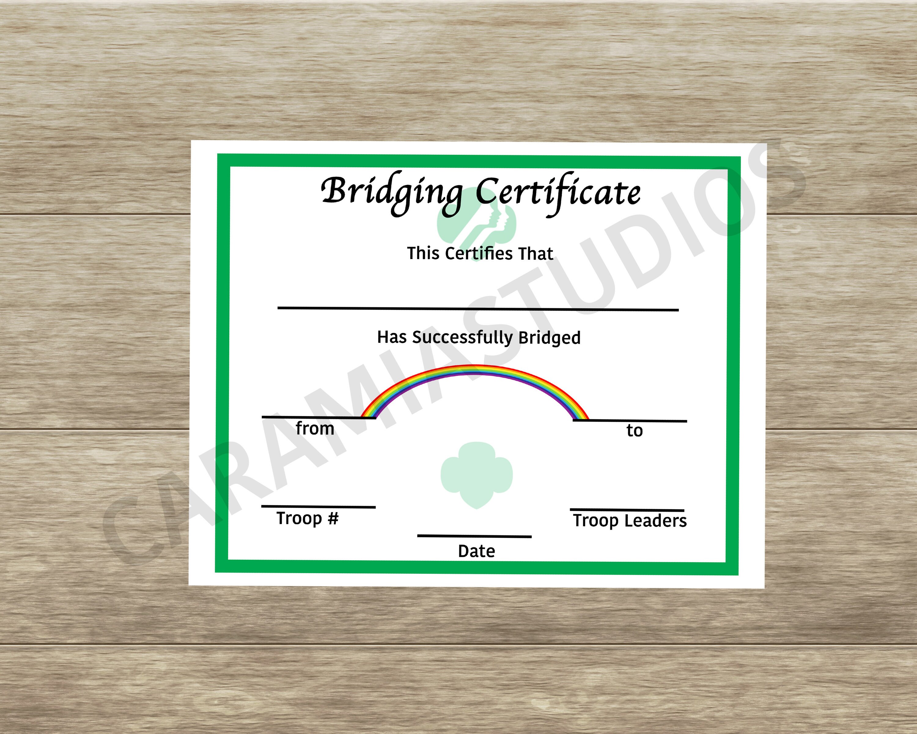 PDF Girl Scouts Bridging Certificate- Instant Download - Printable DIY ...