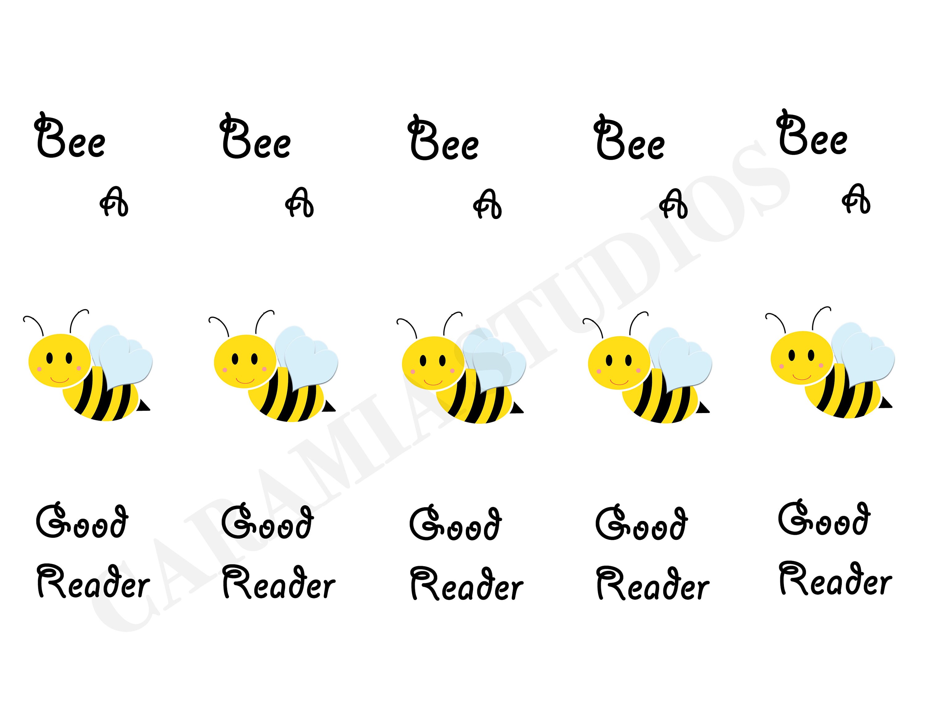 Printable PDF - Bee A Good Reader Bookmark, Instant Download, Read ...