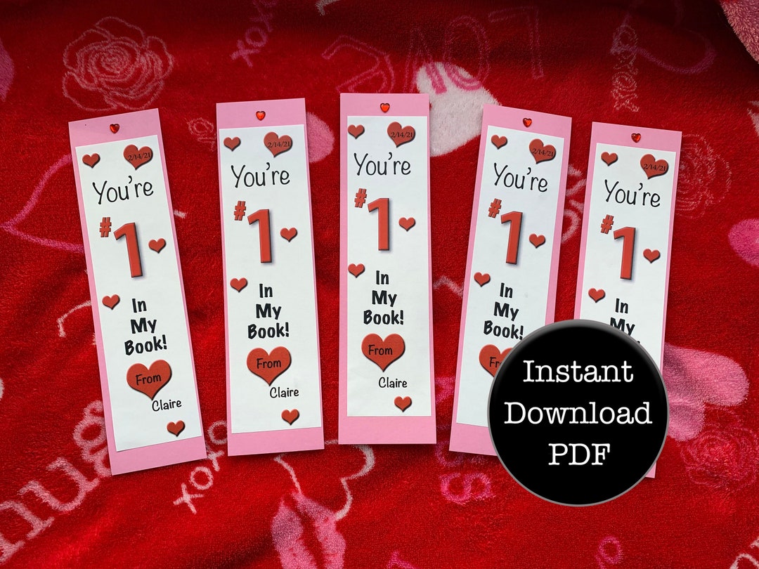 PDF- Du bist die Nummer 1 in meinem Buch, Liebe Herzen Lesezeichen, DIY ...