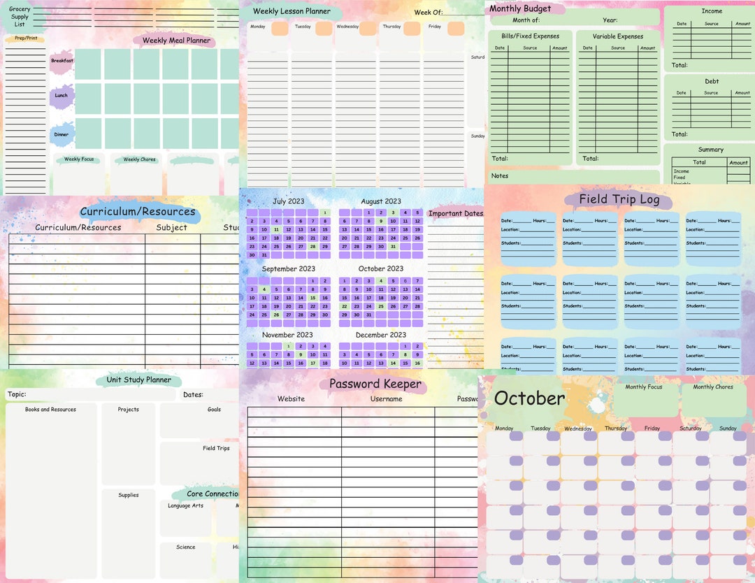 Printable Homeschool Organizer, Homeschool Log Book, Digital Homeschool ...