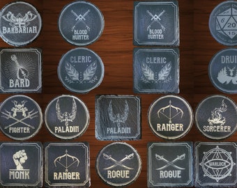 Dungeons and Dragons Slate Coasters - Etsy