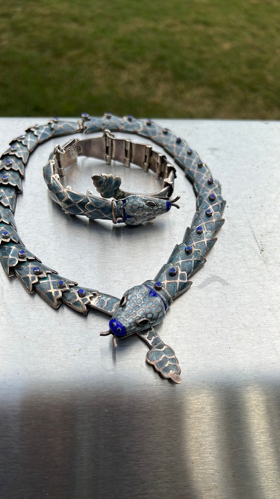 Vintage enamel snake bracelet - Gem
