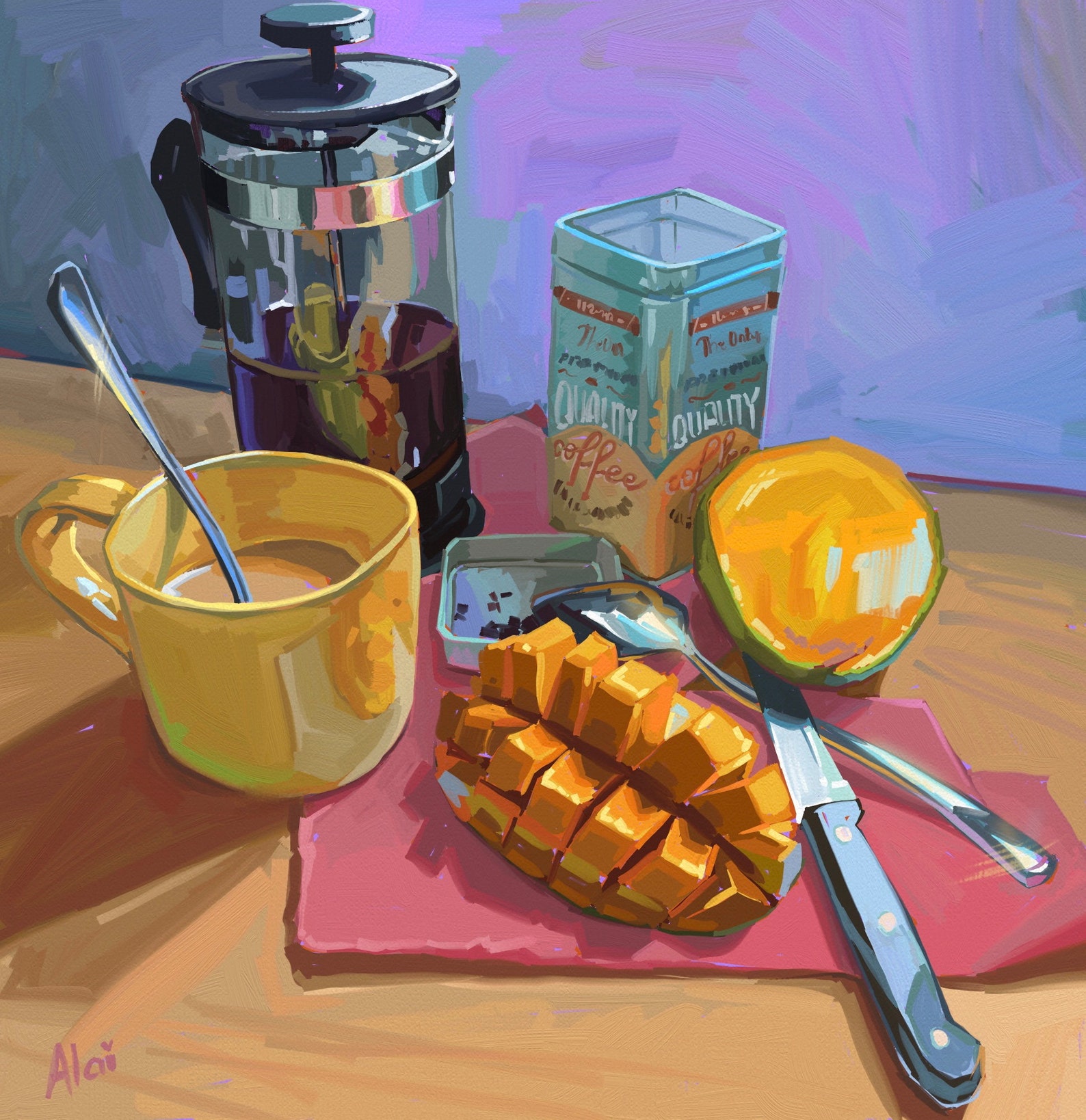 Breakfast Various Art Prints & Canvas Digital paintings | Etsy