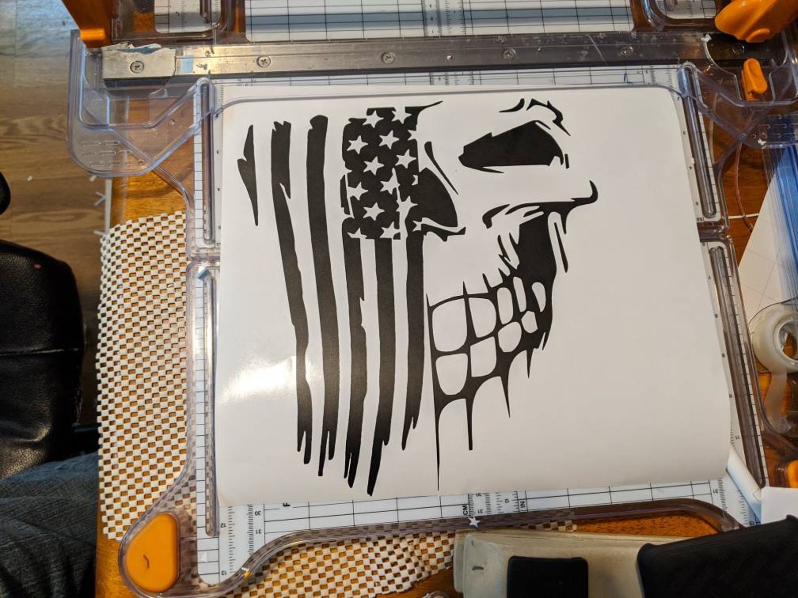 Distressed American Flag Skull Decal / Sticker - Etsy